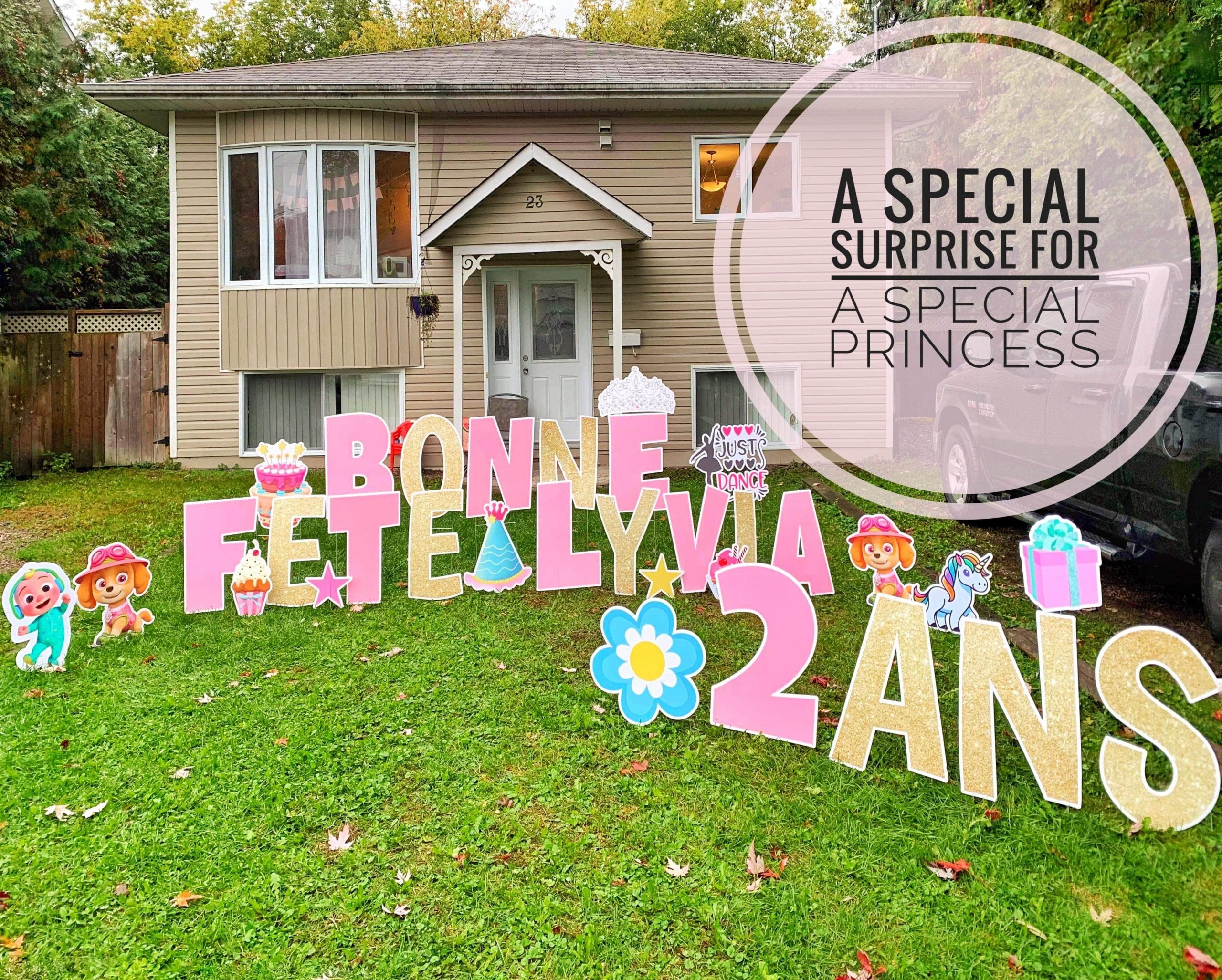 lawn sign rentals Explosion celebration birthday yard signs